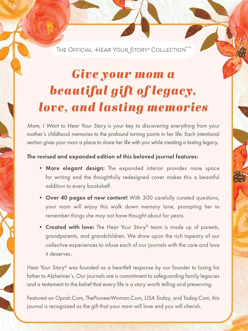 Mom, I Want to Hear Your Story (Expanded Edition): A Mother's Guided ...