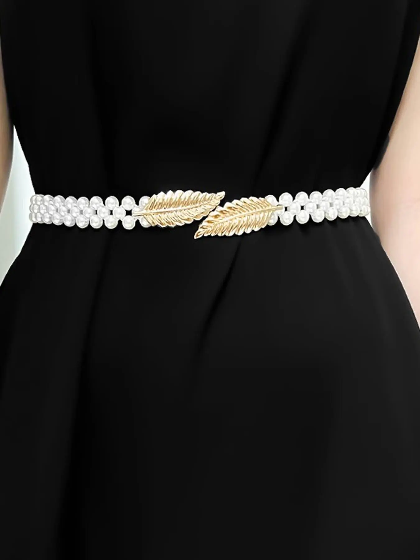 1 Piece Women's Elegant Faux Pearl Decorated Belt, Exquisite Waist Belt ...