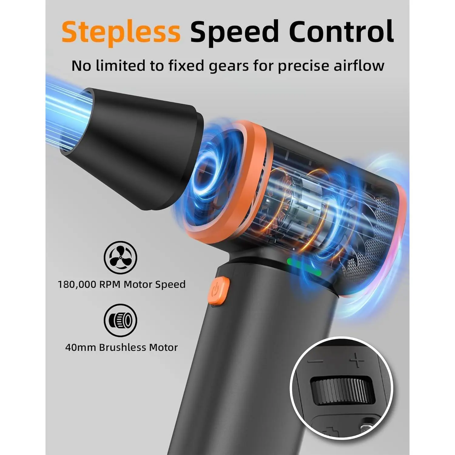 [Upgraded] Duster, 180000RPM High-Velocity Electric Air Duster with ...