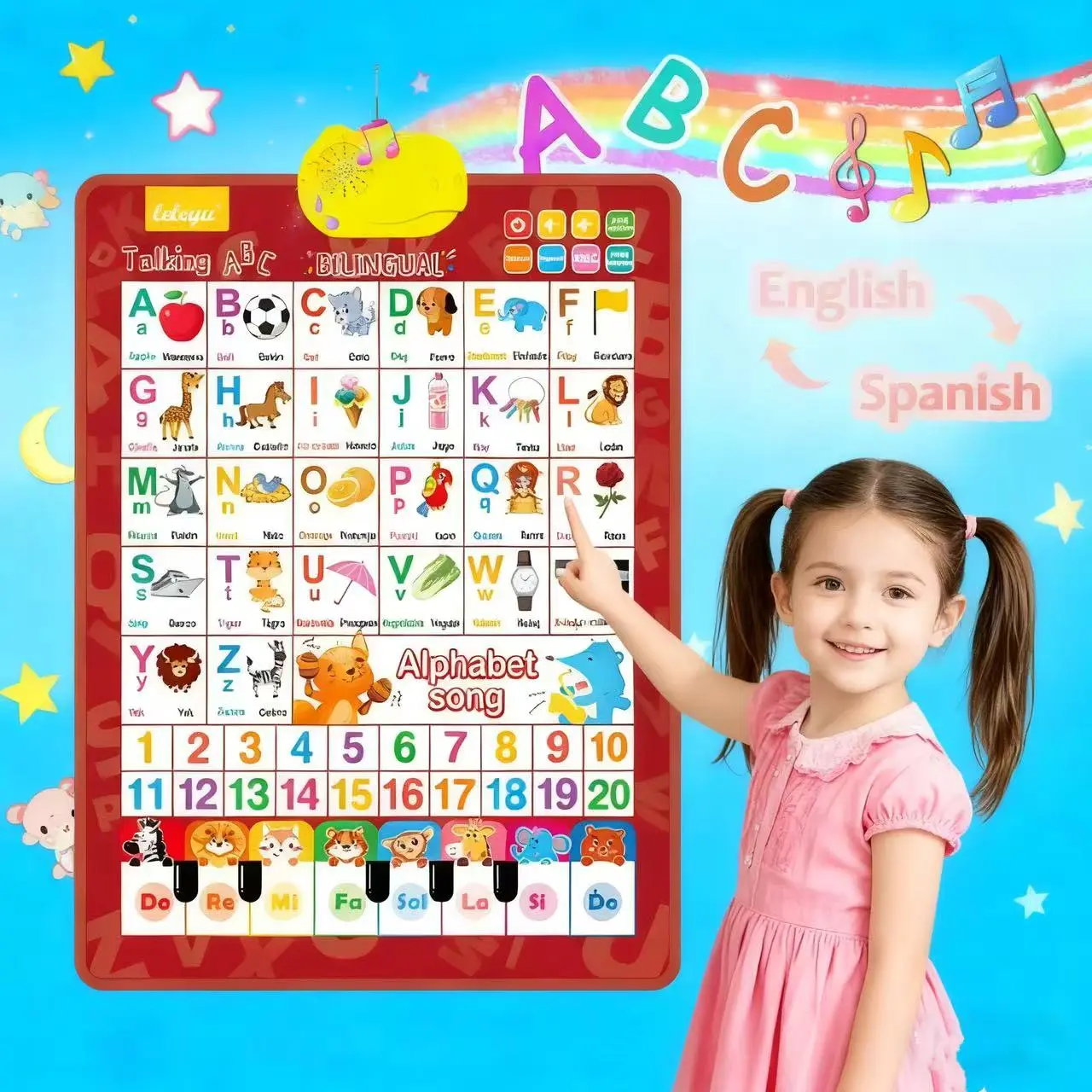 Bilingual Talking ABC Chart for Kids | English & Spanish Wall Poster ...